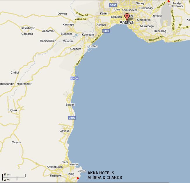 Akka Alinda Hotel - Maps